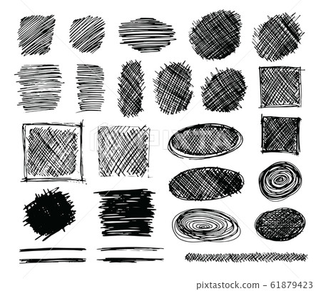 Hand Drawn Shaded Scribble Shapes - Stock Illustration [61879423] - PIXTA