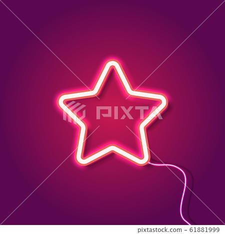 Red neon star on purple background - Stock Illustration [61881999] - PIXTA