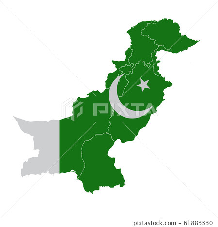 Pakistan national flag map icon - Stock Illustration [61883330] - PIXTA