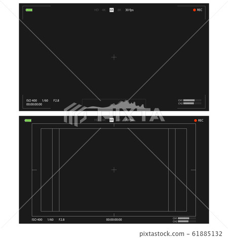 Set of digital camera viewfinders. Interfaces with - Stock Illustration ...