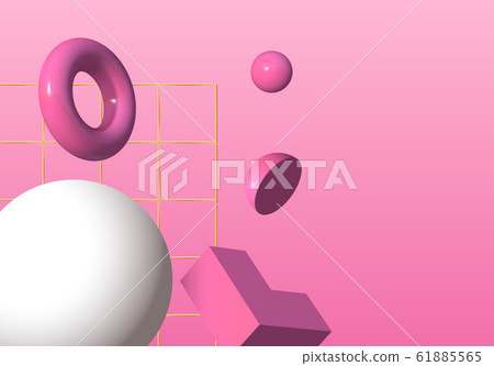3D shapes or abstract design elements falling... - Stock Illustration ...