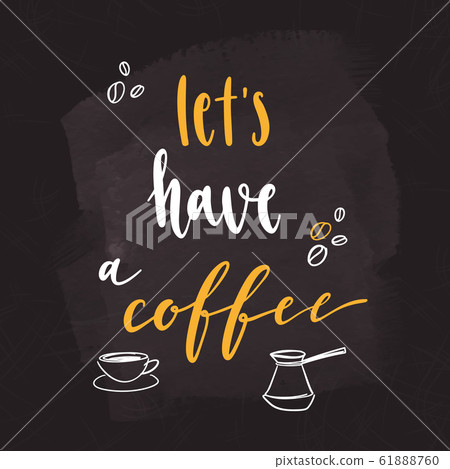 Modern calligraphy style phrase about coffee.... - Stock Illustration ...