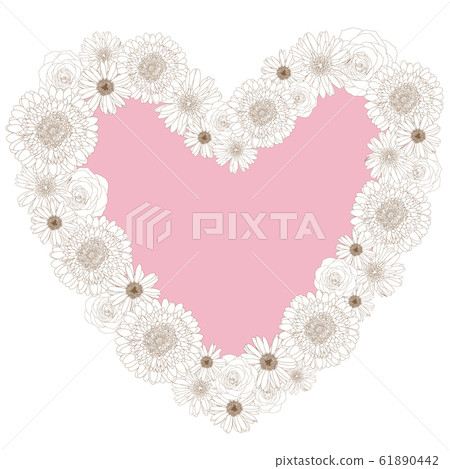Flower flower illustration simple heart wreath - Stock Illustration ...