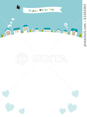 Cute blue cityscape @ White Day - Stock Illustration [61892065] - PIXTA