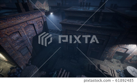 Aerial view of Old factory - Stock Illustration [61892485] - PIXTA