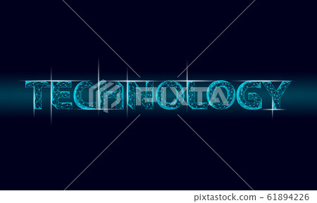 Word technology in modern glowing low poly... - Stock Illustration ...