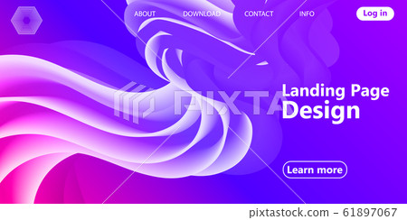 Fluid flow. Landing page. Liquid background.Vector - Stock Illustration ...