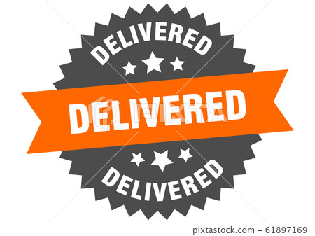 delivered sign. delivered circular band label. - Stock Illustration ...