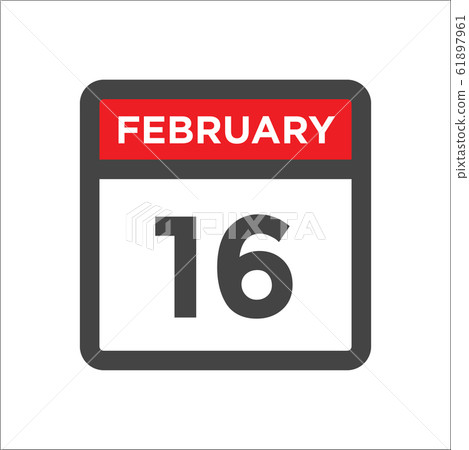 February 16 calendar icon with day of month - Stock Illustration ...