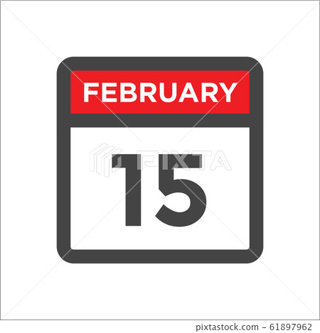 February 15 calendar icon with day of month - Stock Illustration ...
