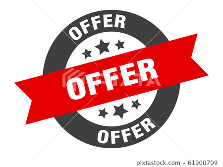offer sign. offer round ribbon sticker. offer tag - Stock Illustration ...