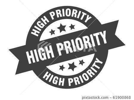 high priority sign. high priority round ribbon - Stock Illustration ...