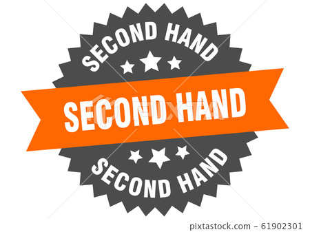 second hand sign. second hand circular band label. - Stock Illustration ...