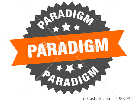 paradigm sign. paradigm circular band label. round - Stock Illustration ...