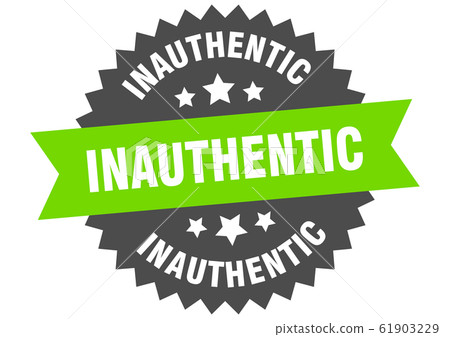 inauthentic sign. inauthentic circular band label. - Stock Illustration ...