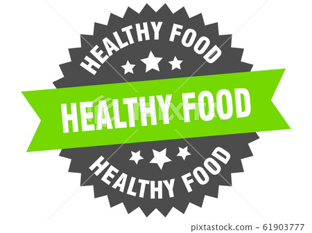 healthy food sign. healthy food circular band - Stock Illustration ...