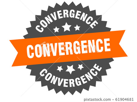 convergence sign. convergence circular band label. - Stock Illustration ...