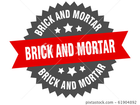 brick and mortar sign. brick and mortar circular - Stock Illustration ...