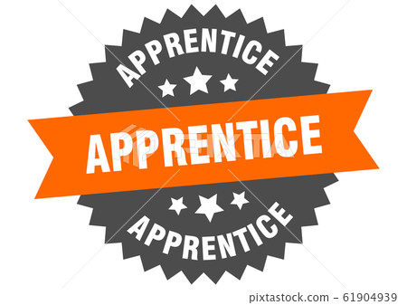 apprentice sign. apprentice circular band label. - Stock Illustration ...