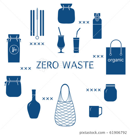 Eco friendly lifestyle Zero waste Reusable product - Stock Illustration ...