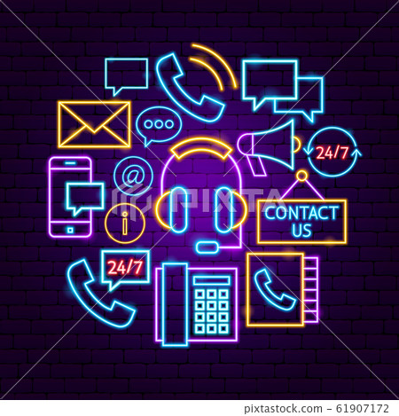 Contact Neon Concept - Stock Illustration [61907172] - PIXTA