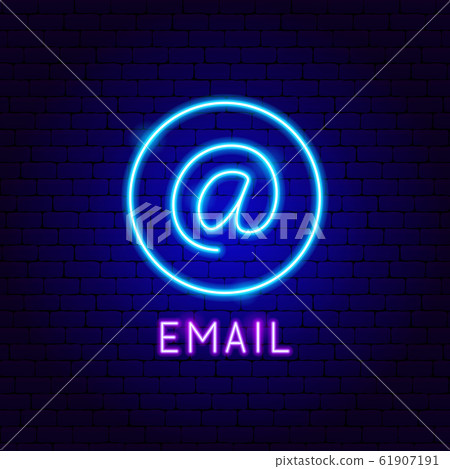 Email Neon Label - Stock Illustration [61907191] - PIXTA