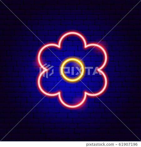 Flower Bloom Neon Sign - Stock Illustration [61907196] - PIXTA