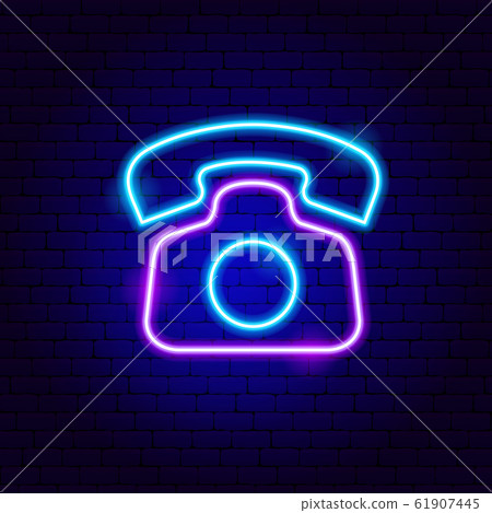 Retro Phone Neon Sign - Stock Illustration [61907445] - PIXTA