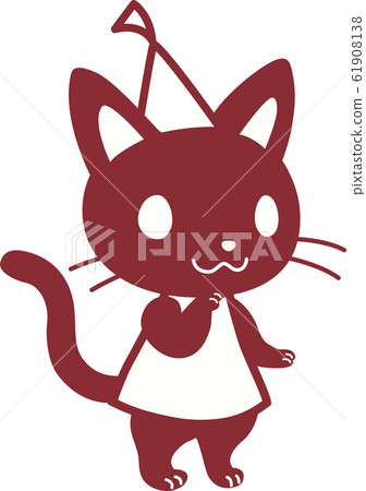 Black cat (single) - Stock Illustration [61908138] - PIXTA