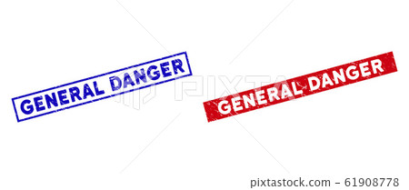 Grunge General Danger Rectangle Watermarks - Stock Illustration ...
