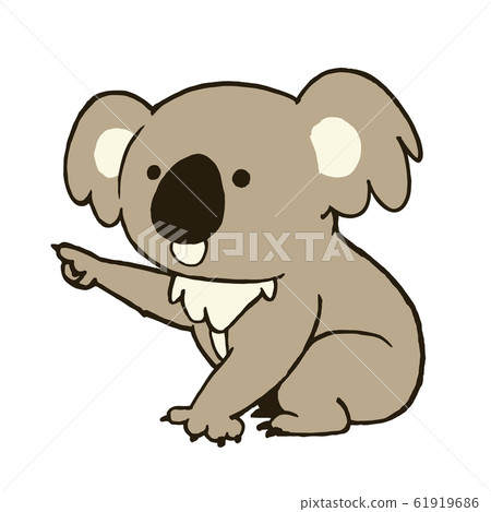 There is a koala pointing at the color line - Stock Illustration ...
