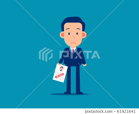 Businessman resume with stamp rejected. Frustrated - Stock Illustration ...