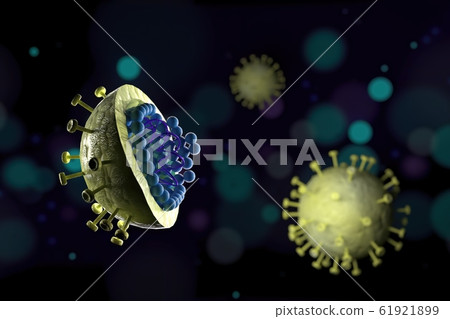 3d illustration, close up of microscope Hepatitis - Stock Illustration ...