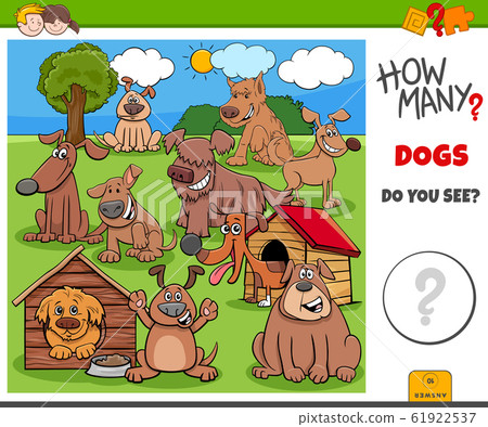 how many dogs educational task for kids - Stock Illustration [61922537 ...
