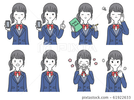Set of female student poses - Stock Illustration [61922633] - PIXTA