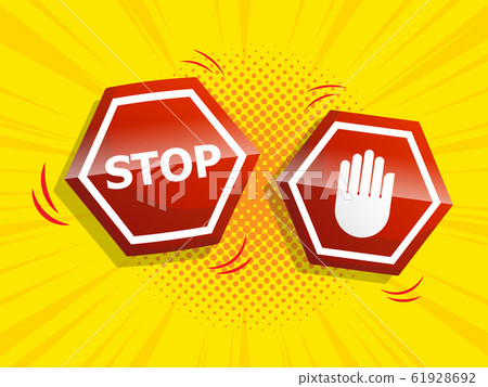 stop sign with comic background - Stock Illustration [61928692] - PIXTA