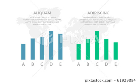 Set of green and blue elements for infographic... - Stock Illustration ...