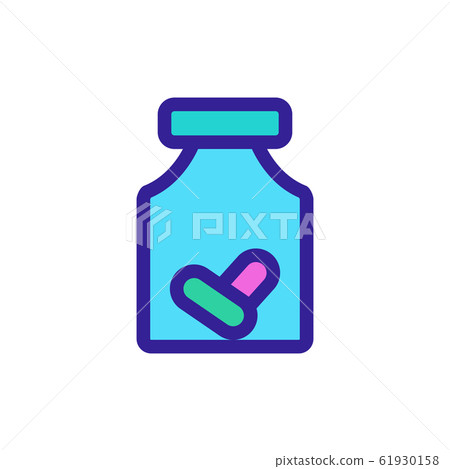 tablets in a bottle icon vector. Isolated... - Stock Illustration ...