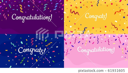 Congratulations confetti banner. Congrats card... - Stock Illustration ...