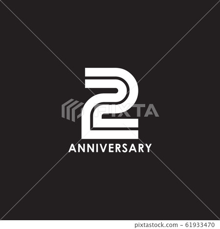 2nd year anniversary logo design vector template - Stock Illustration ...