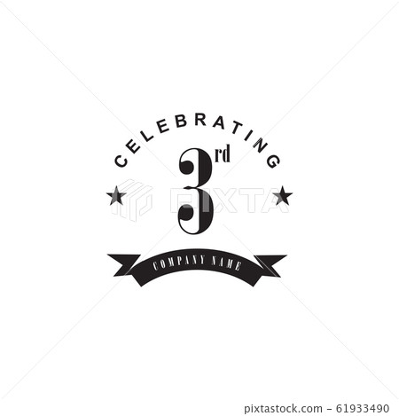 3rd year anniversary emblem logo design - Stock Illustration [61933490 ...