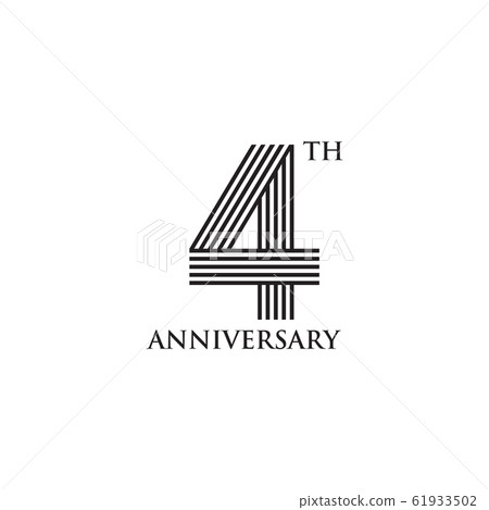 4th year anniversary emblem logo design template - Stock Illustration ...