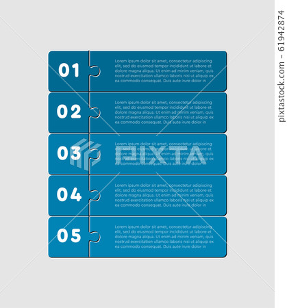 Five pieces puzzle square diagram info graphic - Stock Illustration ...