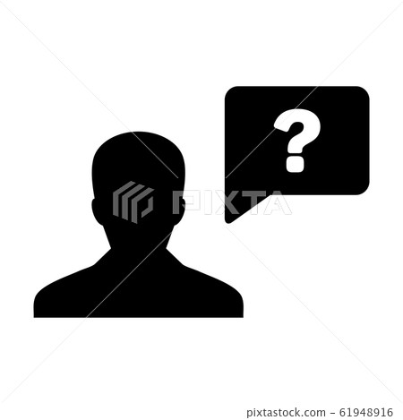 Profile icon with question mark speech bubble - Stock Illustration ...