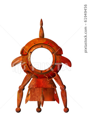 Cartoon 3d old rocket. Rusty spaceship isolated - Stock Illustration ...