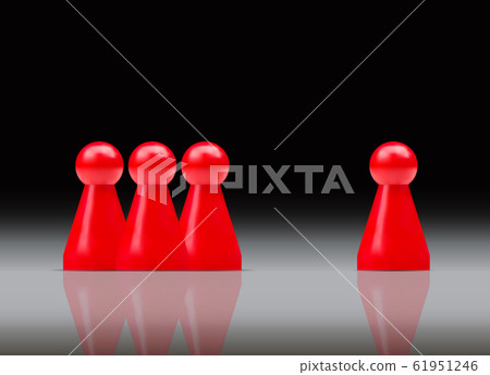Vector realistic red figures standing in two - Stock Illustration ...