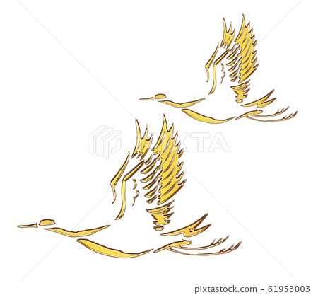 Crane, crane, vine, gold, golden,... - Stock Illustration [61953003 ...