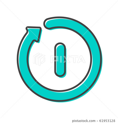 reboot restart power icon. flat vector logo - Stock Illustration ...