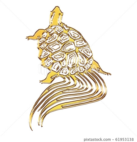 Turtle, turtle, tortoise, golden, gold, golden,... - Stock Illustration ...