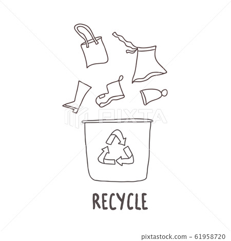 Recycle clothes sign. Vector eco friendly emblem. - Stock Illustration ...